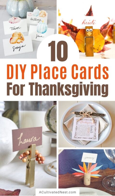10 DIY Thanksgiving Place Card Ideas- A Cultivated Nest