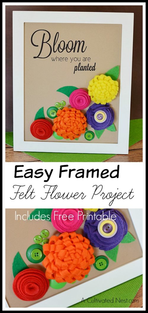 Easy Framed Felt Flower Project