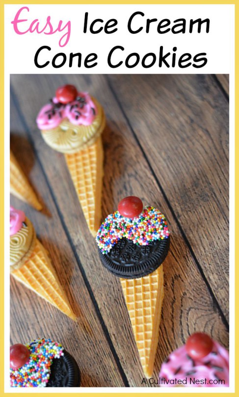 Easy Ice Cream Cone Cookies
