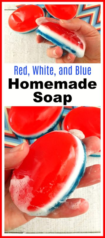 Red, White, and Blue Homemade Soap- Easy DIY Soap