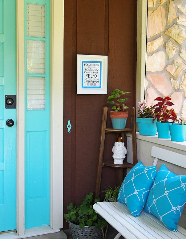 Free Porch Rules Home Decor Printable- Pretty Blue Wall Art!