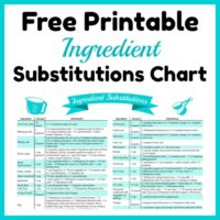 Handy Ingredient Substitutions Chart Free Printable- A Cultivated Nest