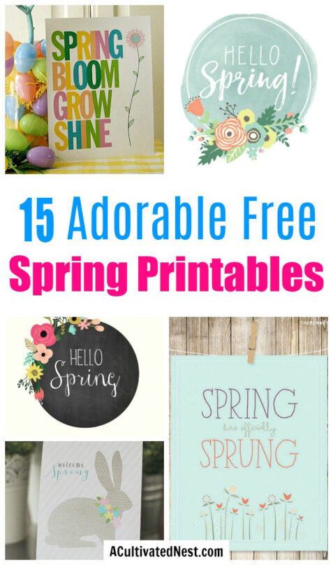 15 Free Spring Printables- Wall Art + Easter Treat Topper- A Cultivated ...
