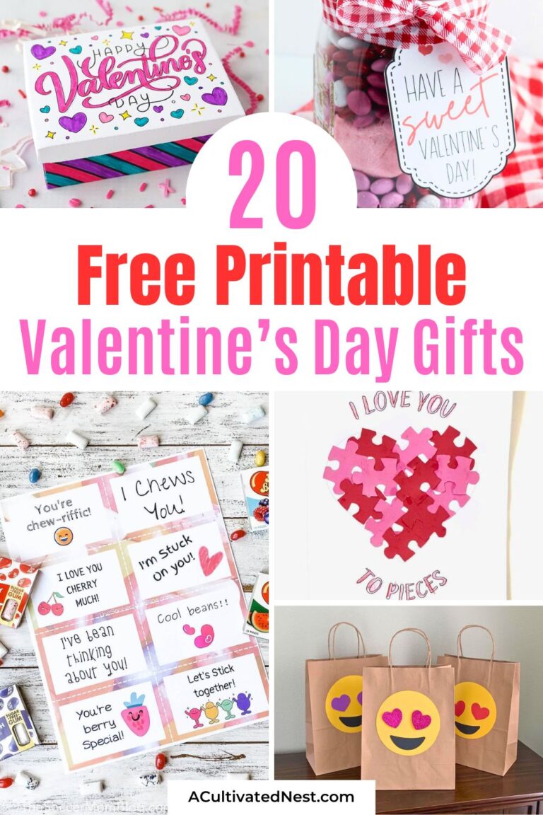 20 Free Printable Valentine's Day Gifts- A Cultivated Nest