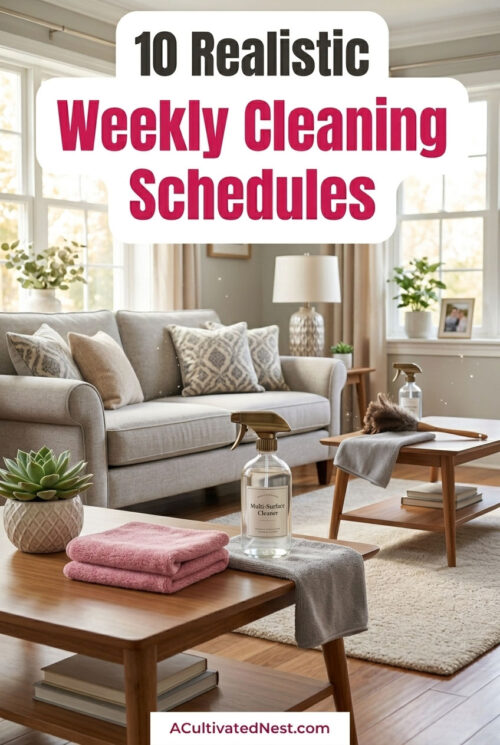10 Realistic Weekly Cleaning Schedules- A Cultivated Nest